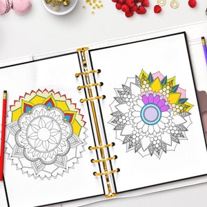 Floral Mandala Coloring Pages Set - Mindful Adult Meditation PDF Bundle ...