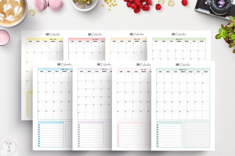 2024 Dated Ivf Calendar Ivf Medication Tracker Editable Conception Organizer Printable Ivf