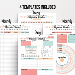 Migraine Tracker Printable, Headache Log, Pain Symptoms, Chronic Pain ...