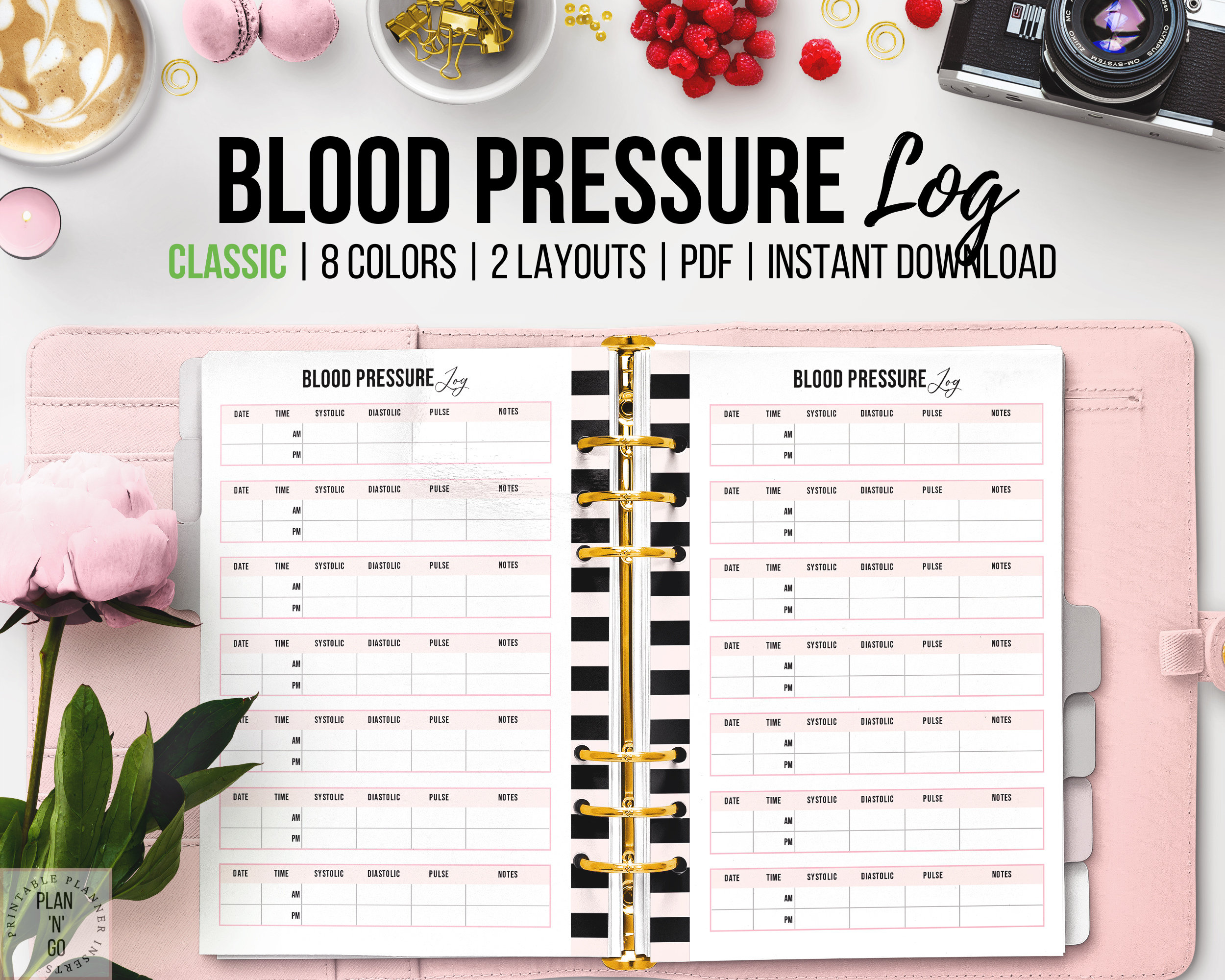 Blood Pressure Log, Classic Happy Planner, Caregiver Log, Medical ...