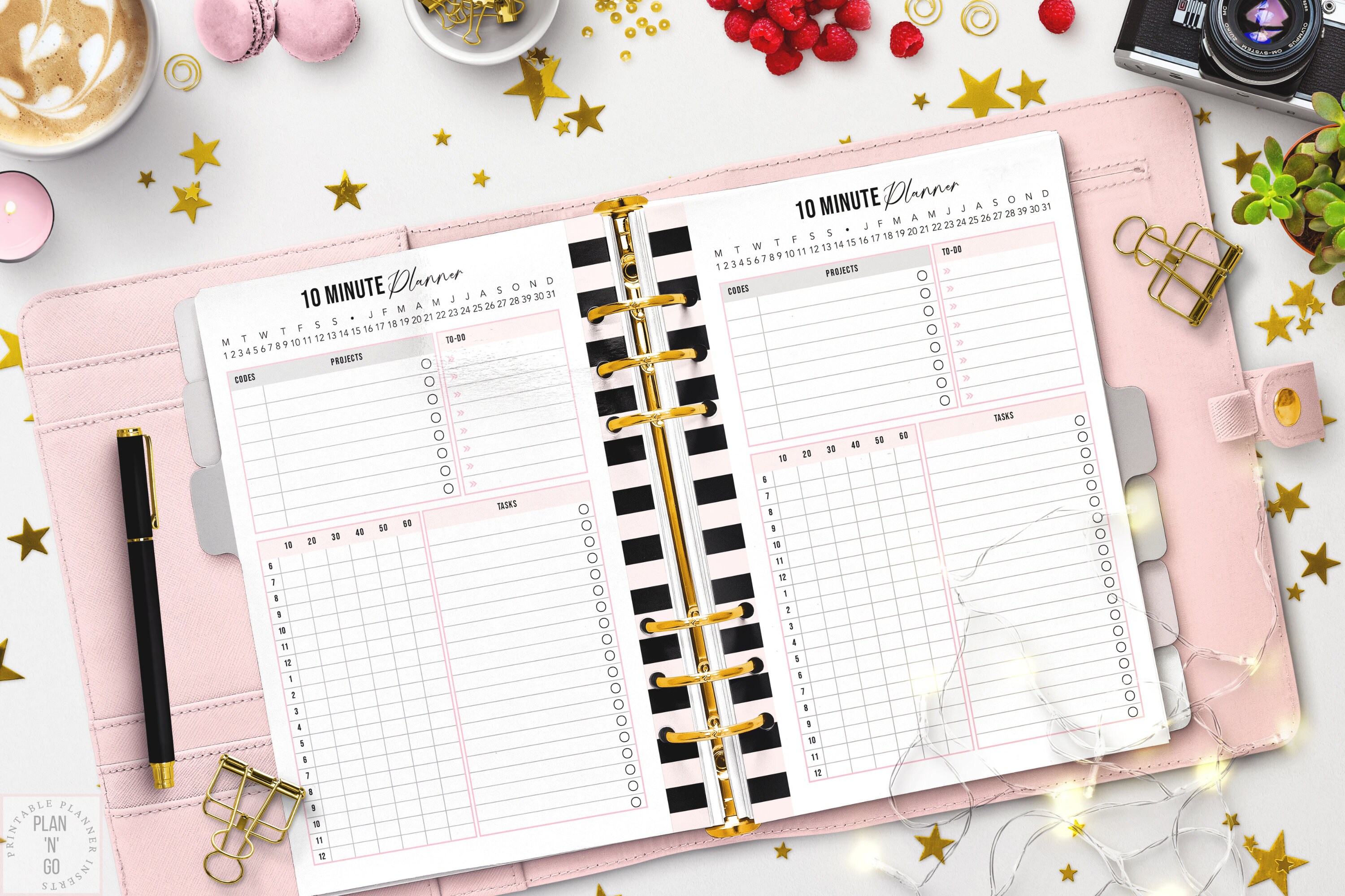 10 Minute Planner, Printable Time Management, Pomodoro Tracker, Study ...