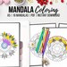 Floral Mandala Coloring Pages Set Mindful Adult Meditation PDF Bundle ...
