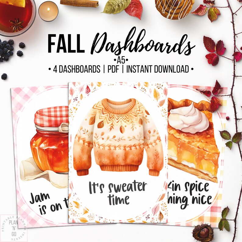 Fall Dashboard, Printable Autumn Planner, Fall Journal, Pumpkin Spice ...