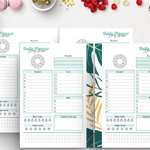 Daily Planner Printable, Undated Daily Planner, Time Management, to Do ...