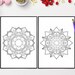 Floral Mandala Coloring Pages Set Mindful Adult Meditation PDF Bundle ...