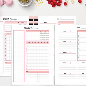 Week at a Glance, Printable Week Organizer, Undated Planner, Weekly ...