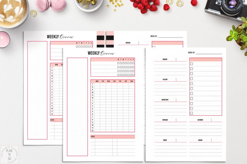 Week at a Glance Printable Week Organizer Undated Planner - Etsy