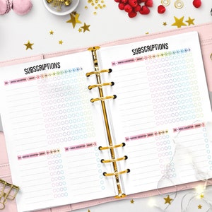 Editable Subscription Tracker Monthly Quarterly Yearly - Etsy