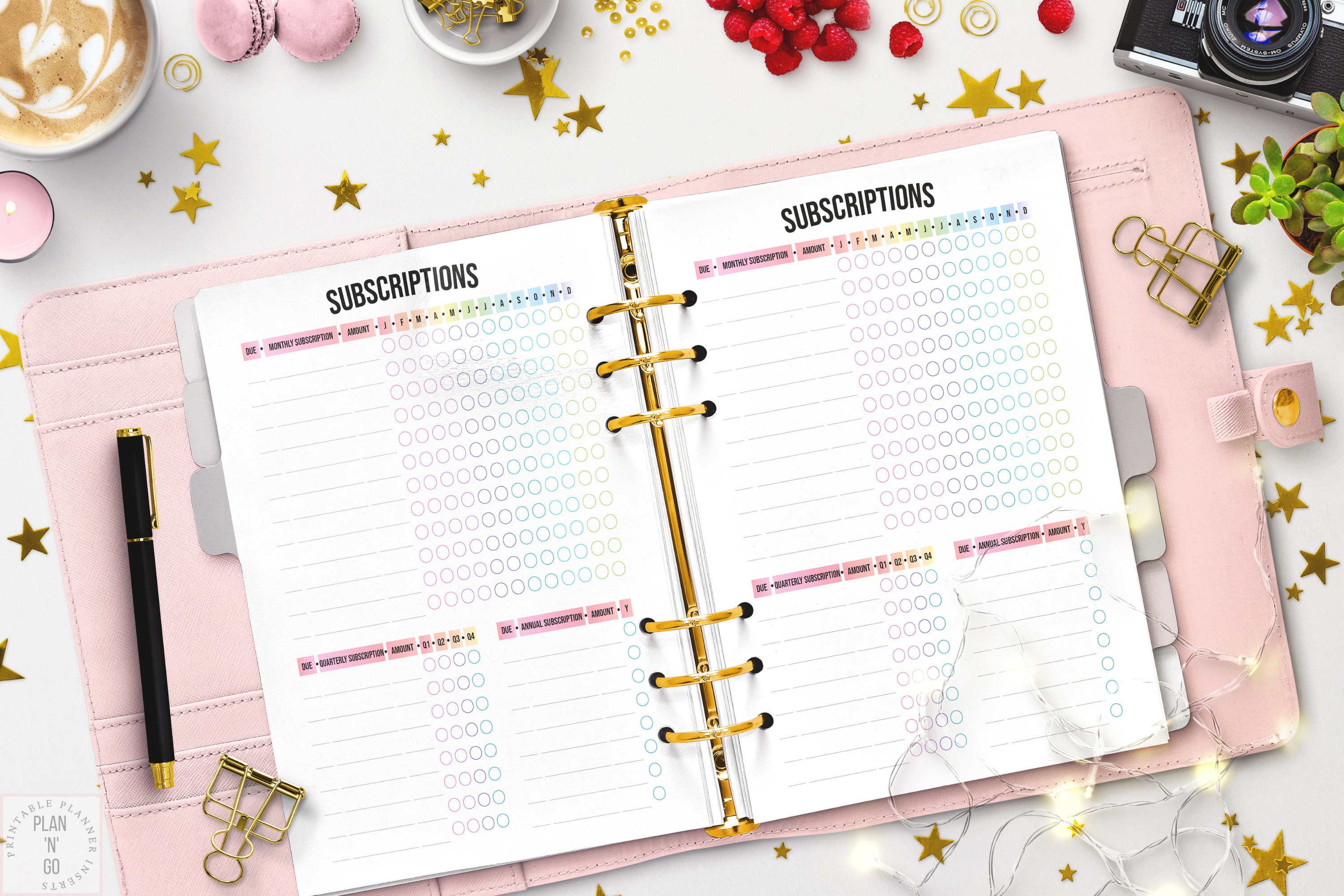 Editable Subscription Tracker Monthly Quarterly Yearly - Etsy
