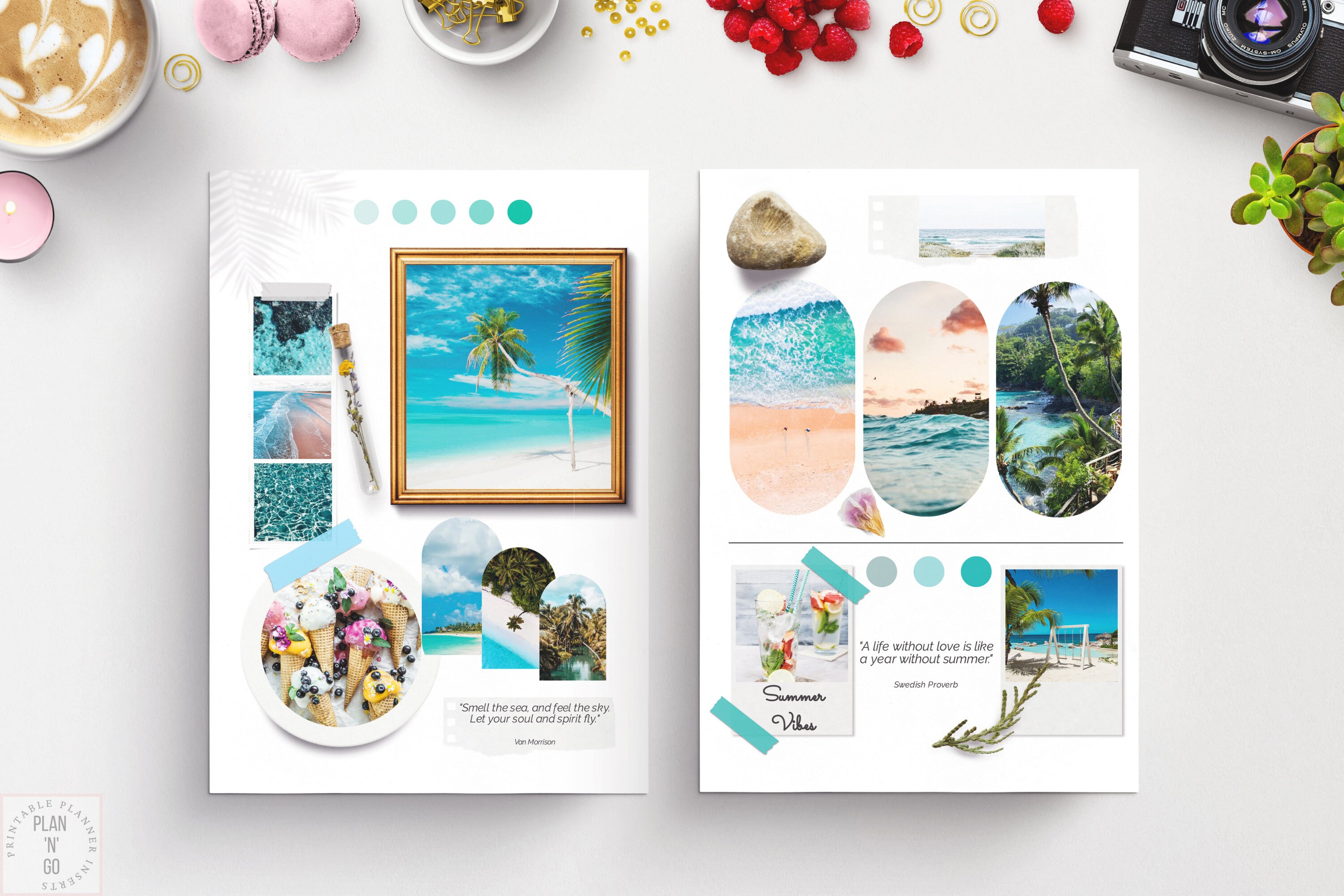 Summer Mood Board for Planner Printable Vision Board Mood - Etsy