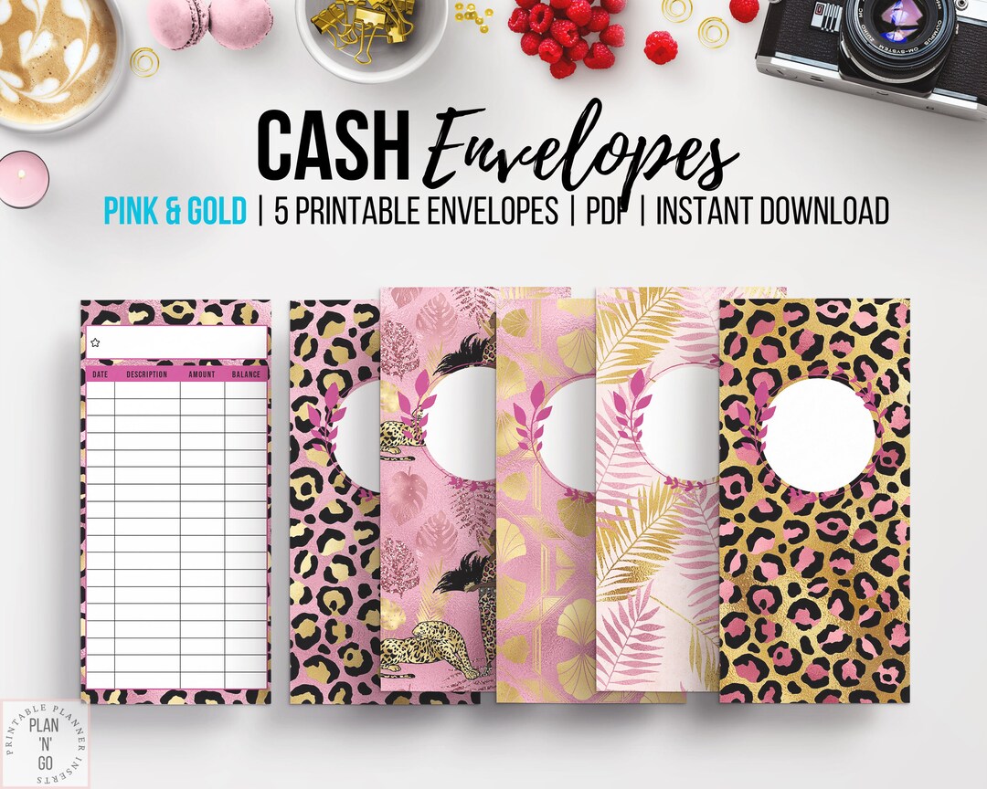 Printable Cash Envelope, Money Envelope Tracker, Personal Finance, Pink ...