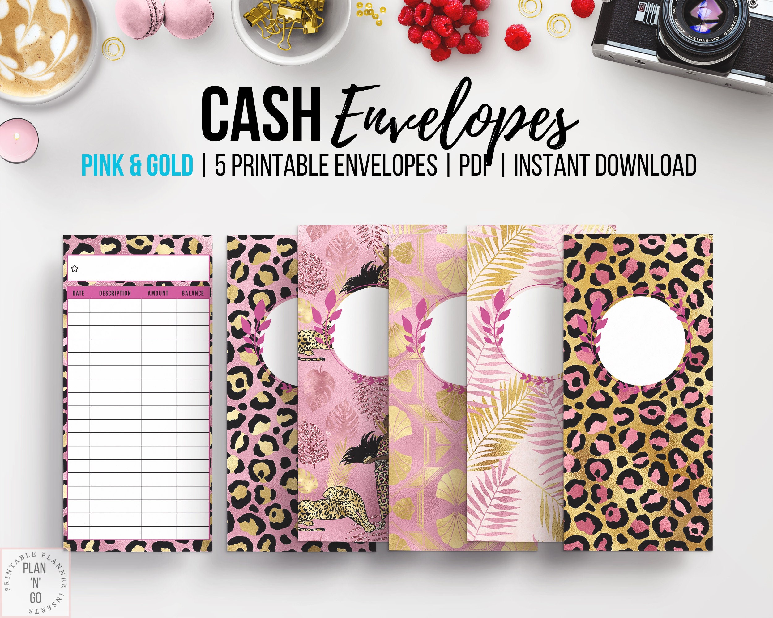 Printable Cash Envelope, Money Envelope Tracker, Personal Finance, Pink ...