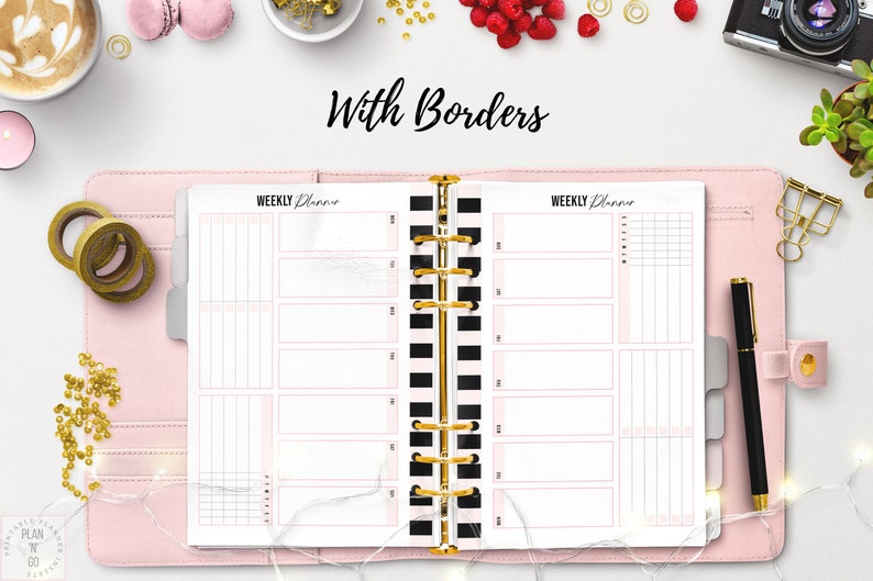 Weekly Horizontal Planner, Printable Undated Weekly Planner Template ...