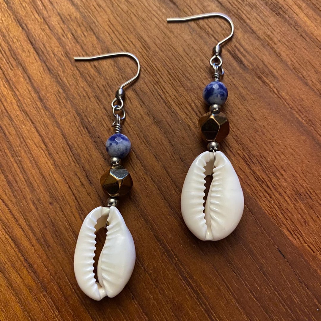 Denim Lapis Lazuli Faceted Sea Shell Copper Hematite Star Cut Neutral ...