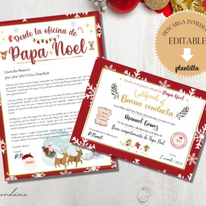 EDITABLE Official Letter to Santa and Official Nice List Certificate ...