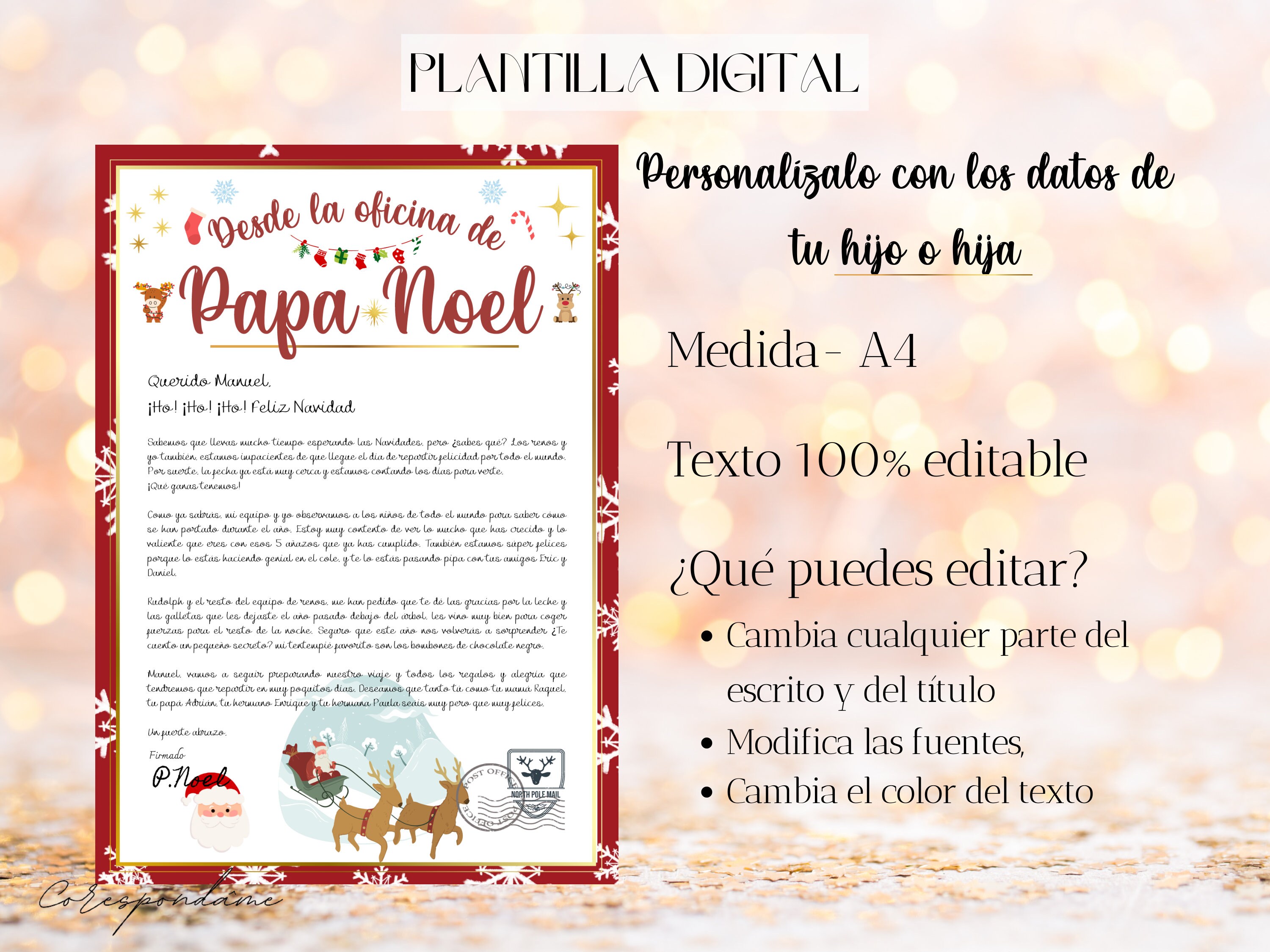 EDITABLE Official Letter from Santa, Instant Download, Personalised ...