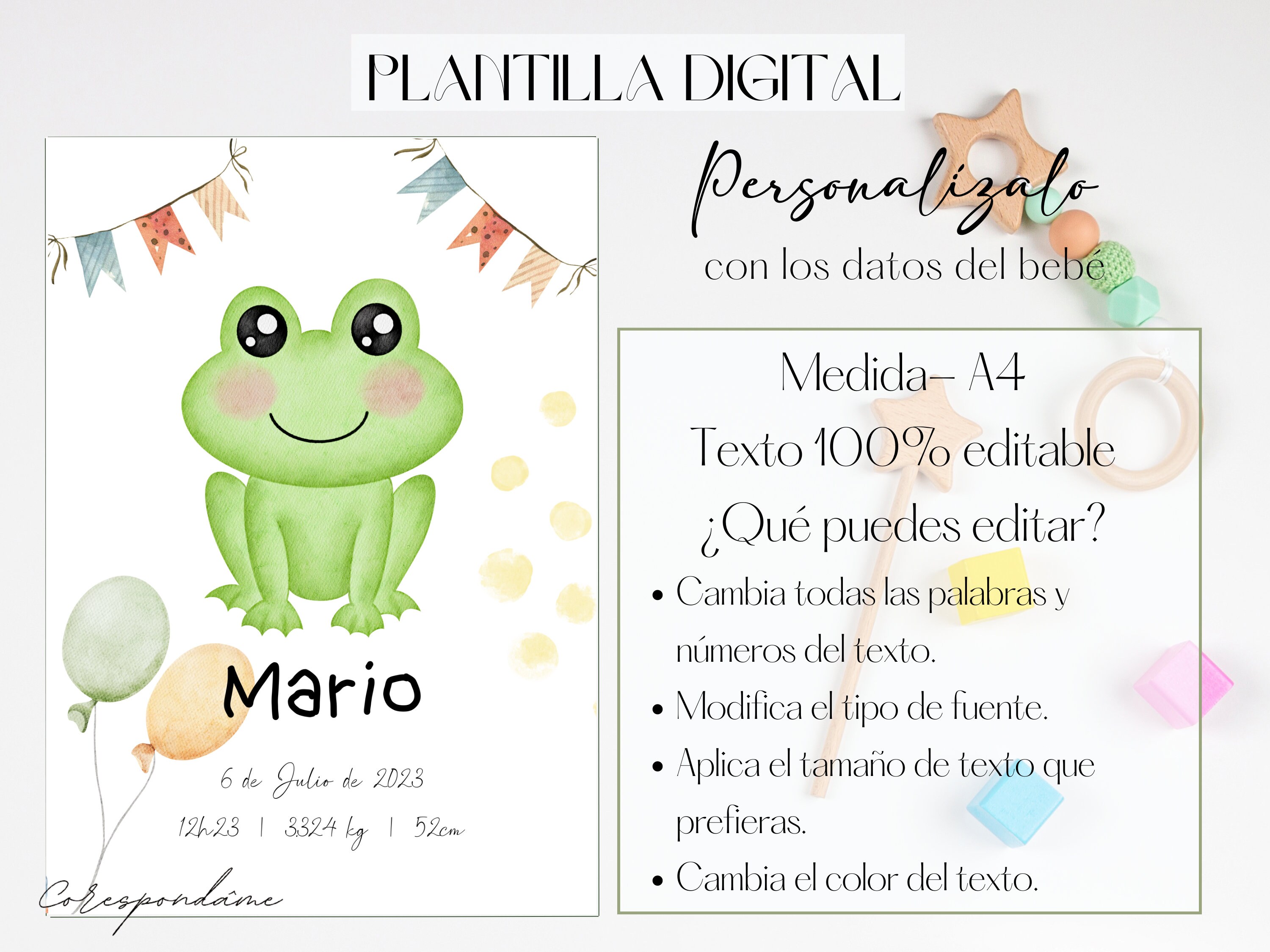 EDITABLE Birth Print, Baby Birth Print, Birth Details Personalised ...
