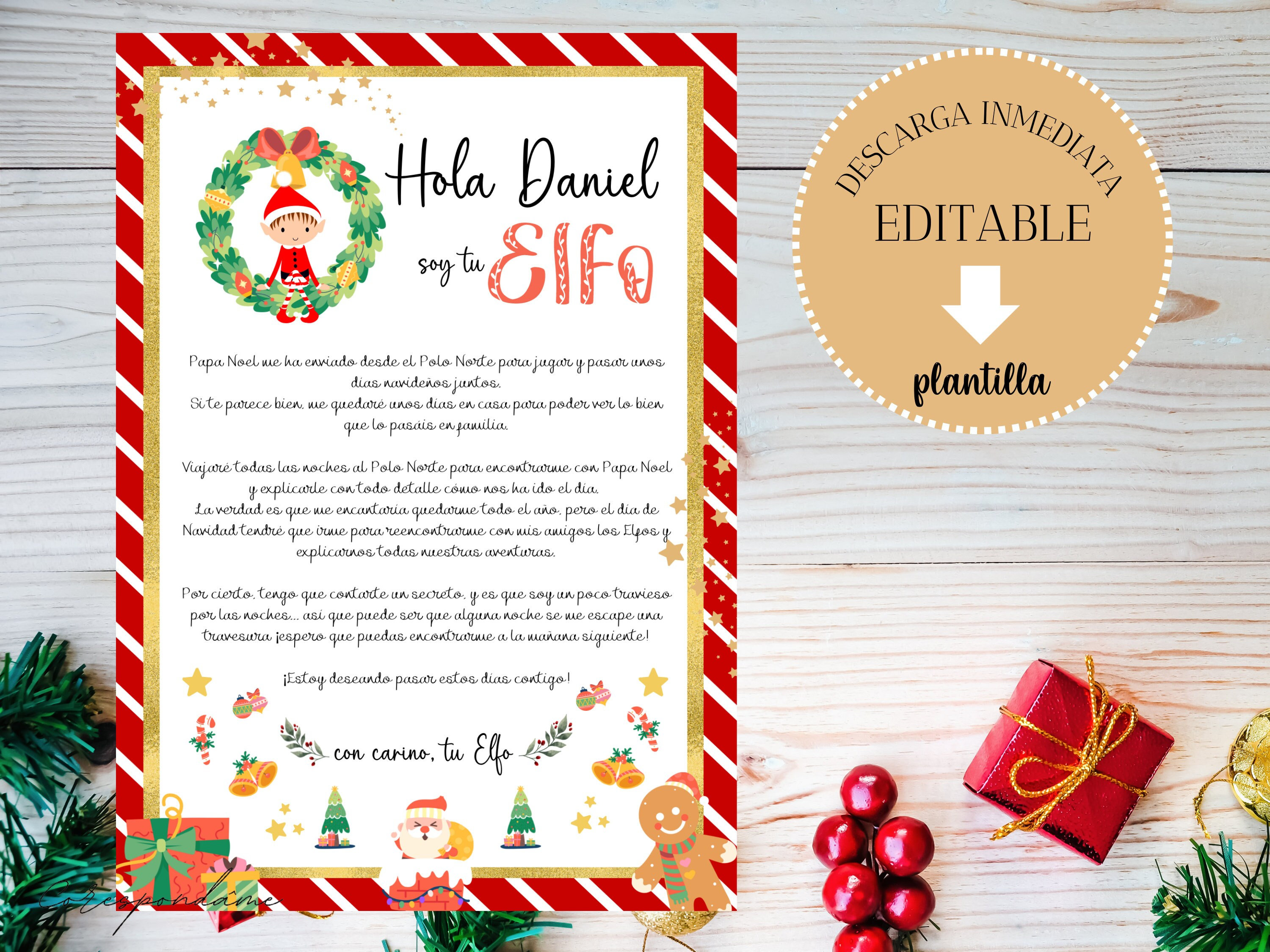 EDITABLE Spanish Elf Letter, First Time Elf Arrival Letter, Elf Santa ...