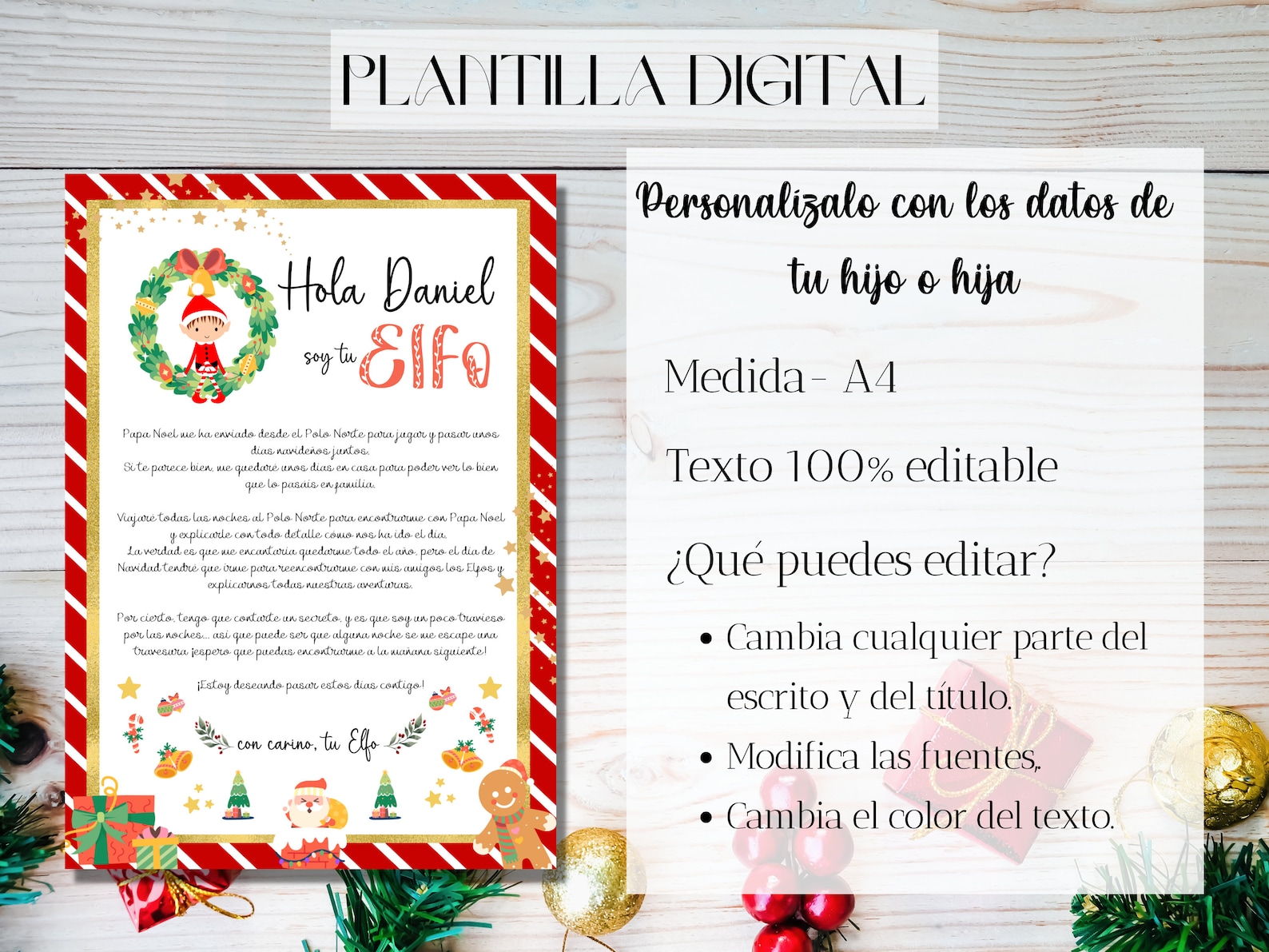 EDITABLE Carta Elfo Español, First Time Elf Arrival Letter, Elf Santa ...