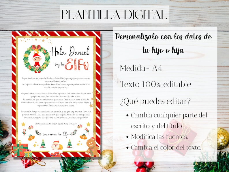 EDITABLE Spanish Elf Letter, First Time Elf Arrival Letter, Elf Santa ...