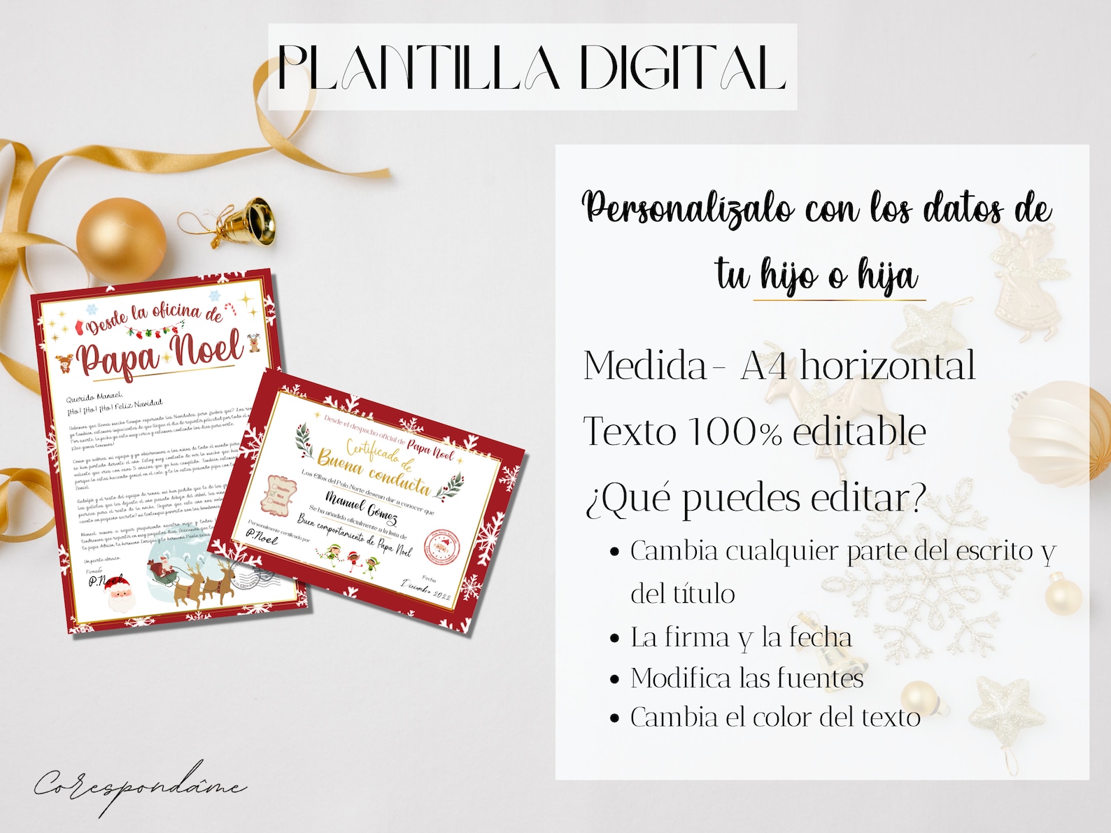 EDITABLE Official Letter to Santa and Official Nice List Certificate ...