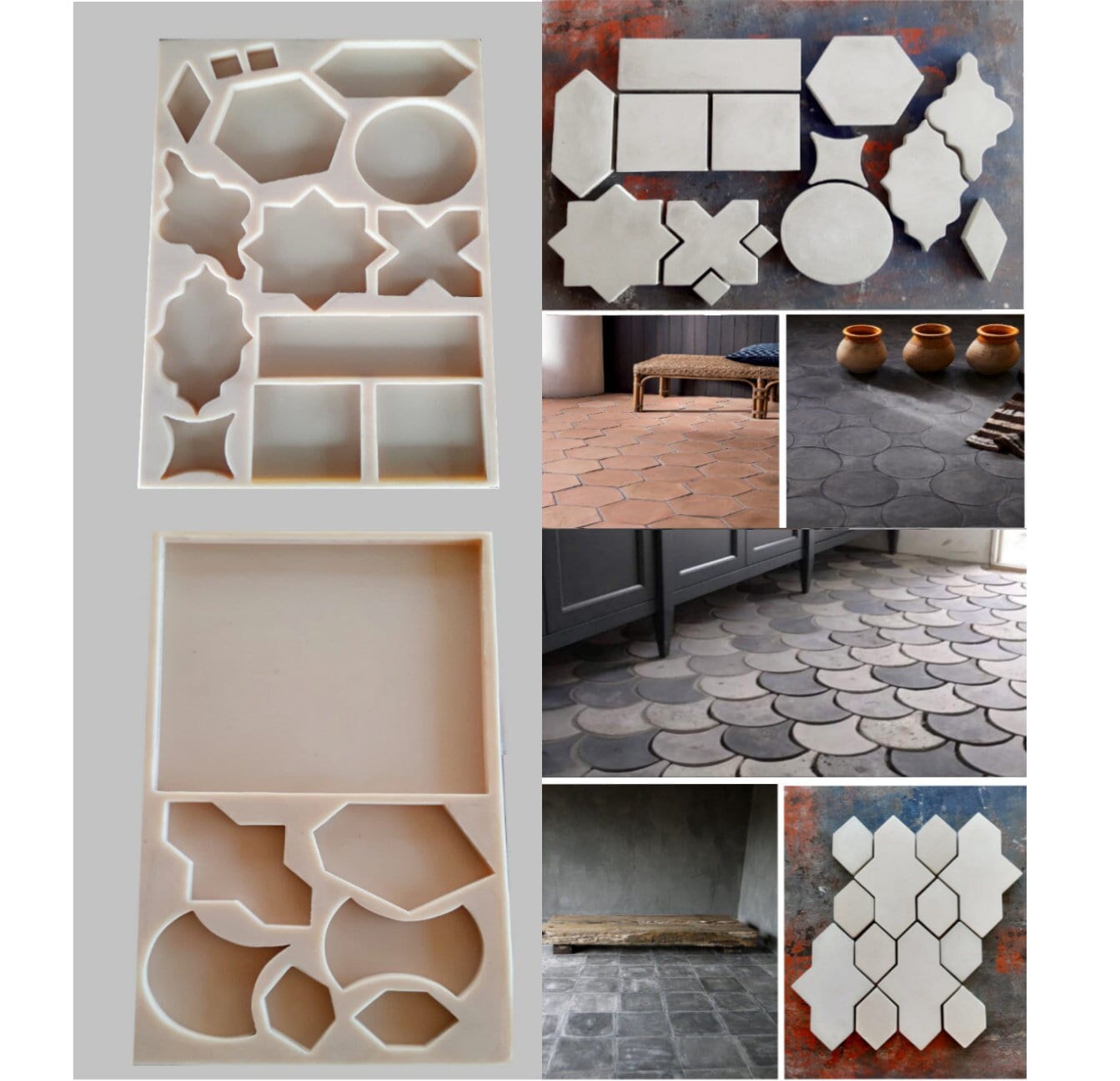 2-pack Cement Tile Sampler Mold DIY Concrete Mold Cement - Etsy