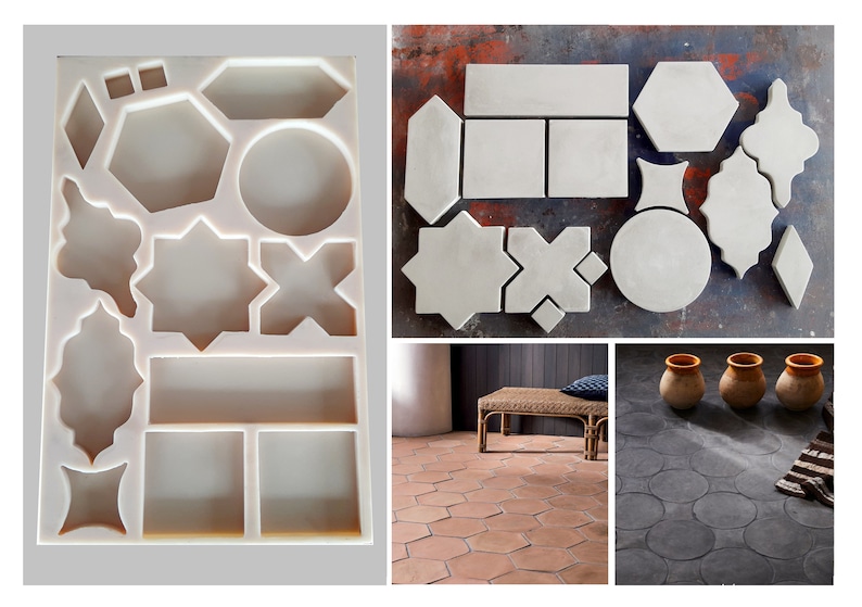 Cement Tile Sampler Mold. DIY Concrete Mold, Cement Tile Mold. Custom ...