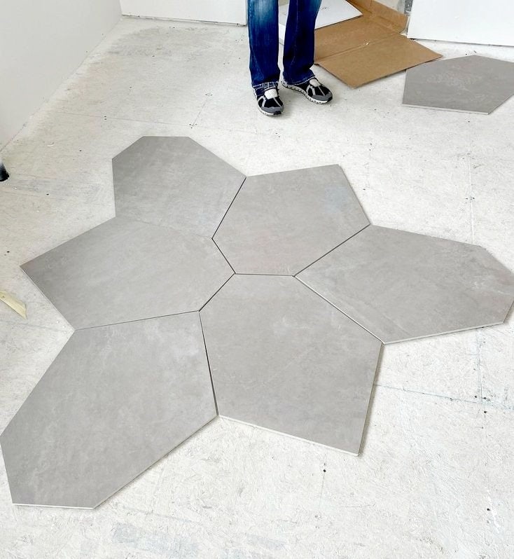 2 -packpolygon Cement Tile Mold, DIY Concrete Tile Mold, Floor Tile ...