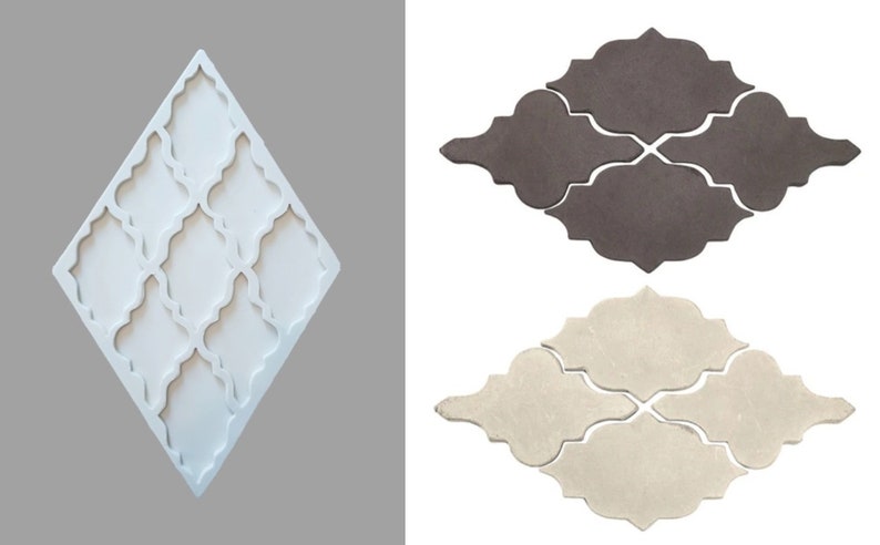 Arabesque Cement Tile Mold Concrete Mold DIY Concrete Molds - Etsy