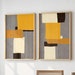 Yellow Abstract Art Set of 2, Wall Art Prints Abstract Downloadable ...