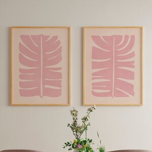 Light Pink Wall Art Prints Set of 2, Pink Preppy Wall Art, Printable ...