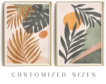 Neutral Palm Leaf Print - Etsy
