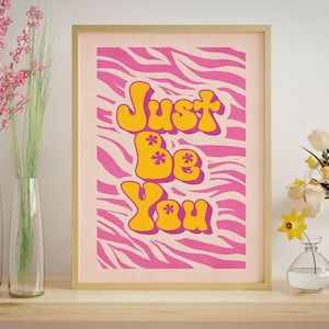 Motivational Poster Colorful Wall Art Girl Nursery Decor, Hot Pink ...