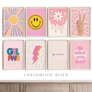Preppy Room Decor Aesthetic Poster Set of 8 Wall Art Digital Download ...