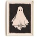 Cute Ghost Decor for Wall, Printable Halloween Poster Vintage, Black ...
