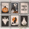 Cute Ghost Decor for Wall, Printable Halloween Poster Vintage, Black ...
