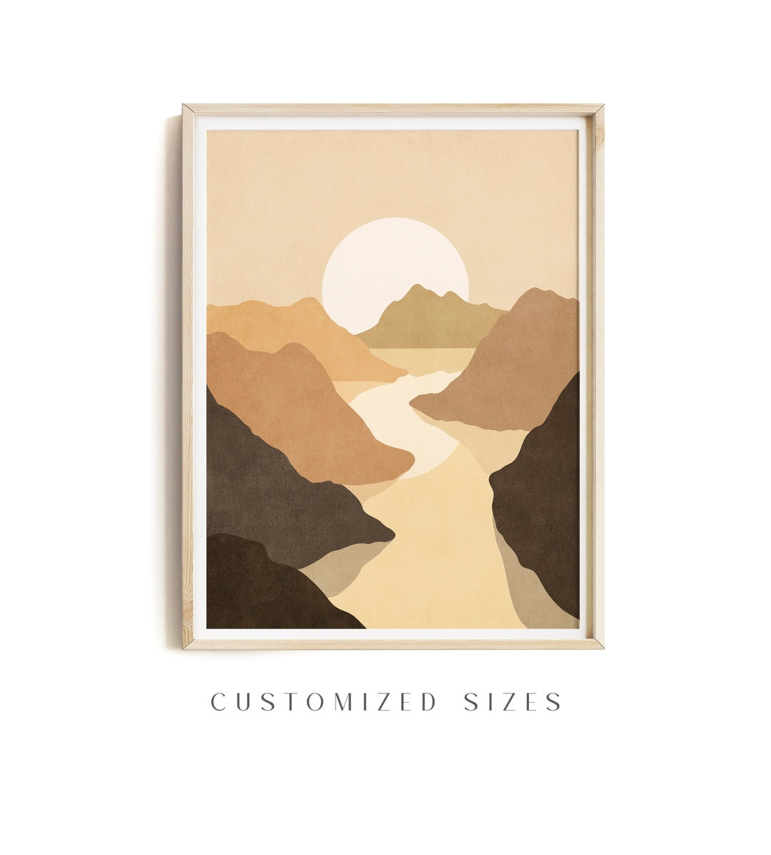 Boho Landscape Print Boho Mountain Art Abstract Mountain Art - Etsy