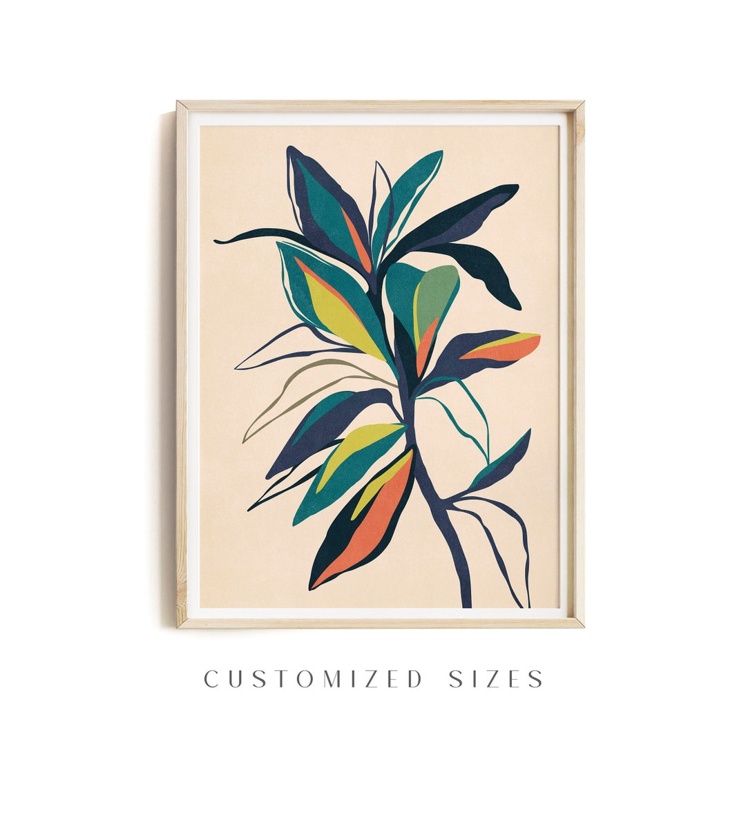 Colorful Plant Poster Instant Downloads, Plant Wall Art Colorful Decor ...