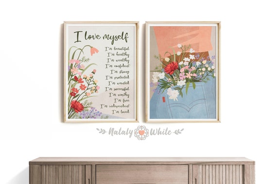 Positive Affirmation Wall Art Printable Set of 2 Prints Self - Etsy
