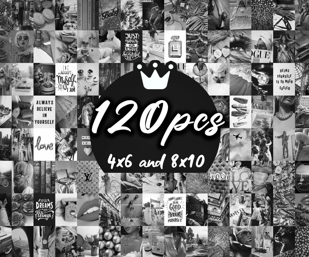 Downloadable Black and White Collage Kit Printable, Aesthetic Photo ...