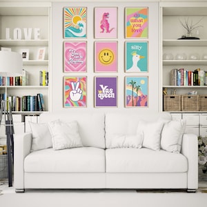 Maximalist Decor Preppy Wall Art Set, Maximalist Wall Art Preppy Room ...