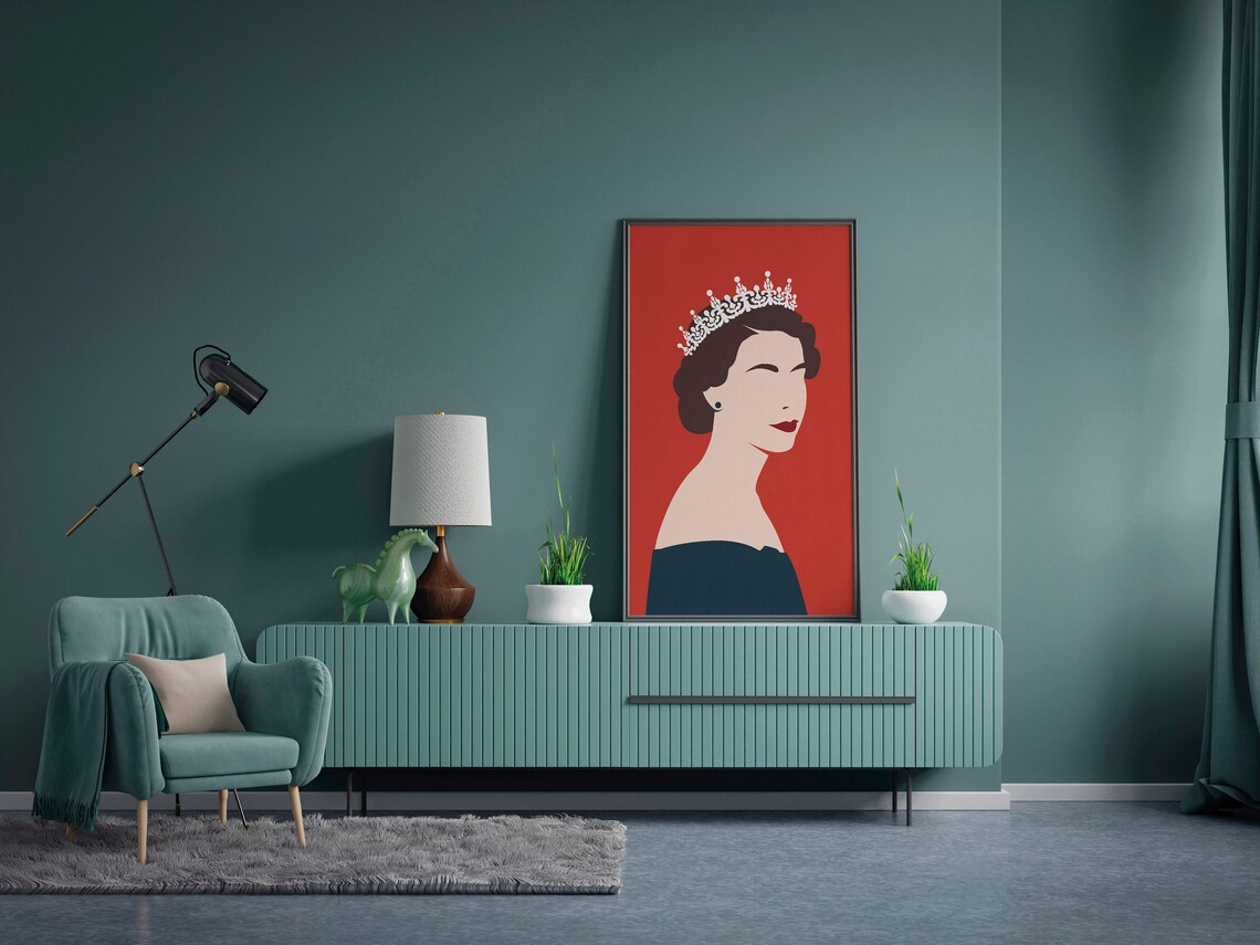 Queen Poster Print Wall Art, Printable Poster Young Queen Elizabeth Ii ...
