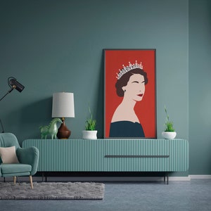 Queen Poster Print Wall Art, Printable Poster Young Queen Elizabeth Ii ...
