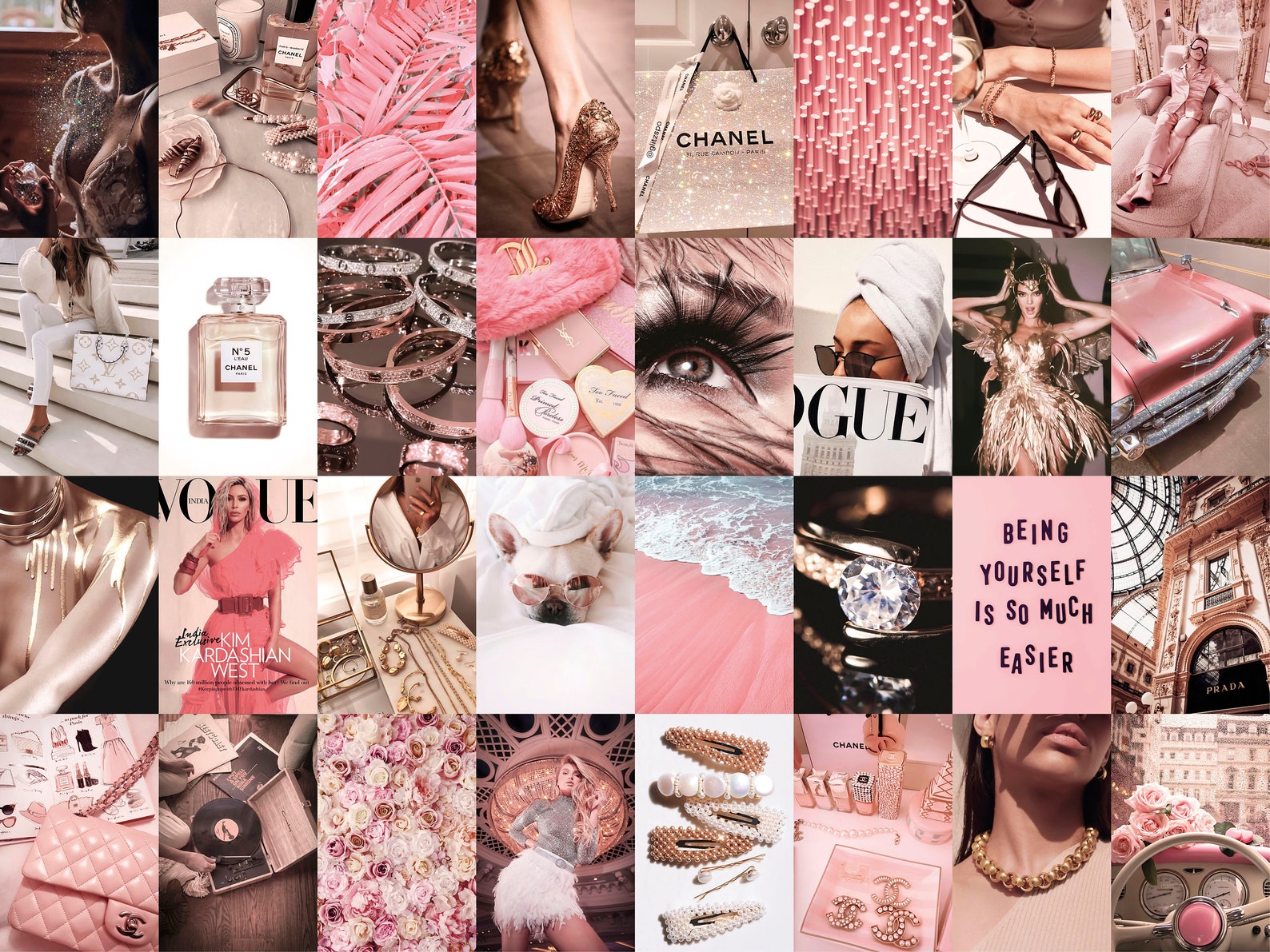 Collage Kit Pink Aesthetic, Pink Photo Collage, Wall Collage Prints ...