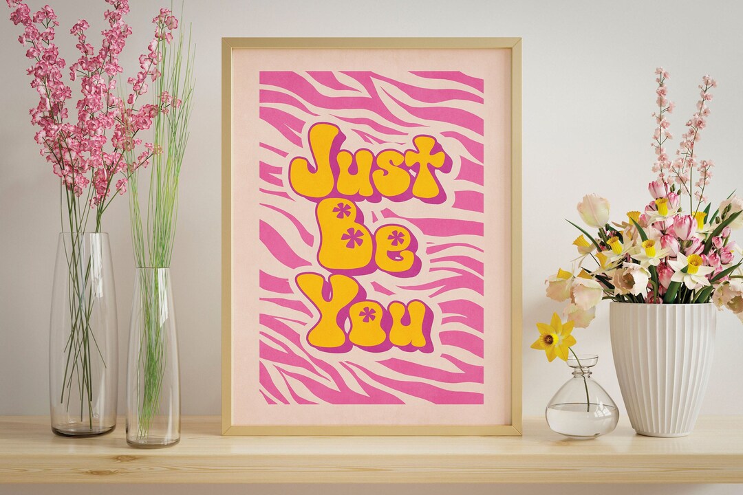 Motivational Poster Colorful Wall Art Girl Nursery Decor, Hot Pink ...