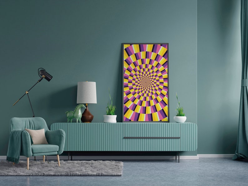 Y2k Wall Art Colorful Print Y2k Pink and Purple Optical - Etsy