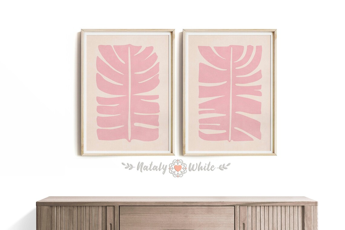 Light Pink Wall Art Prints Set of 2 Pink Preppy Wall Art - Etsy
