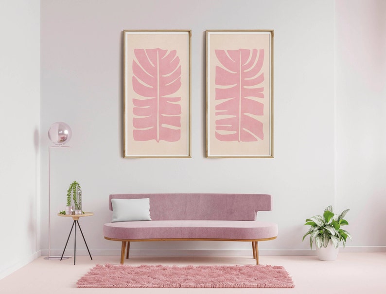 Light Pink Wall Art Prints Set of 2 Pink Preppy Wall Art - Etsy