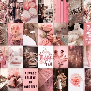 Collage Kit Pink Aesthetic, Pink Photo Collage, Wall Collage Prints ...