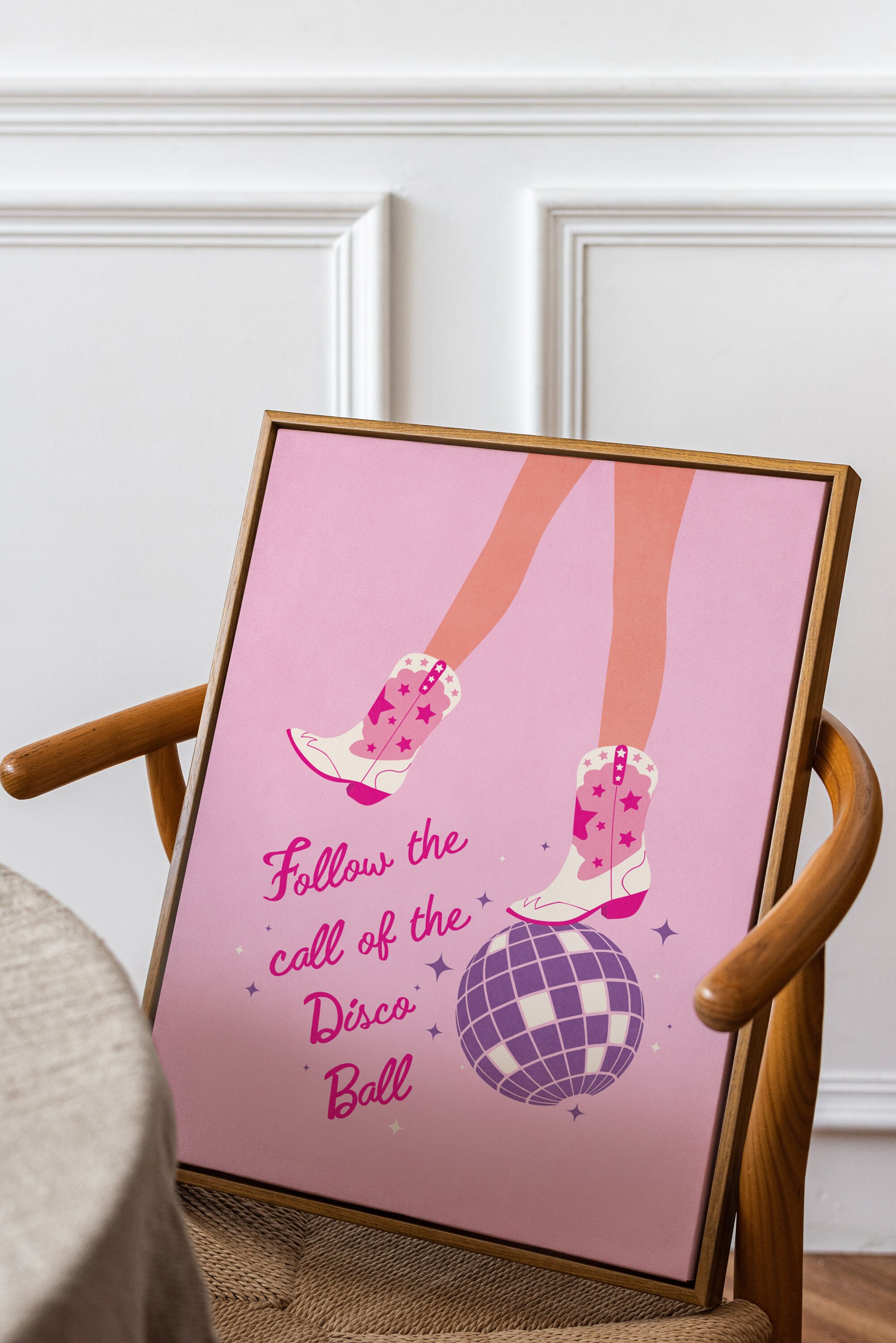 Disco Bachelorette Cowgirl Poster Pink, Aesthetic Poster Preppy Decor ...
